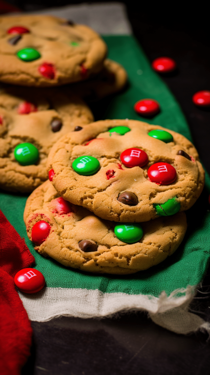 Christmas Peanut Butter M&M Cookies [30 Minutes] – Chasety