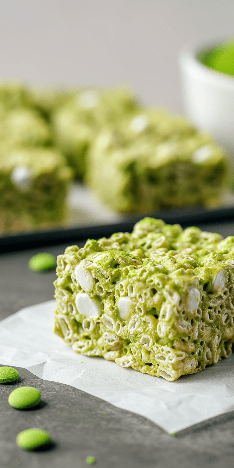 Matcha Rice Krispies [15 Minutes] - Chasety