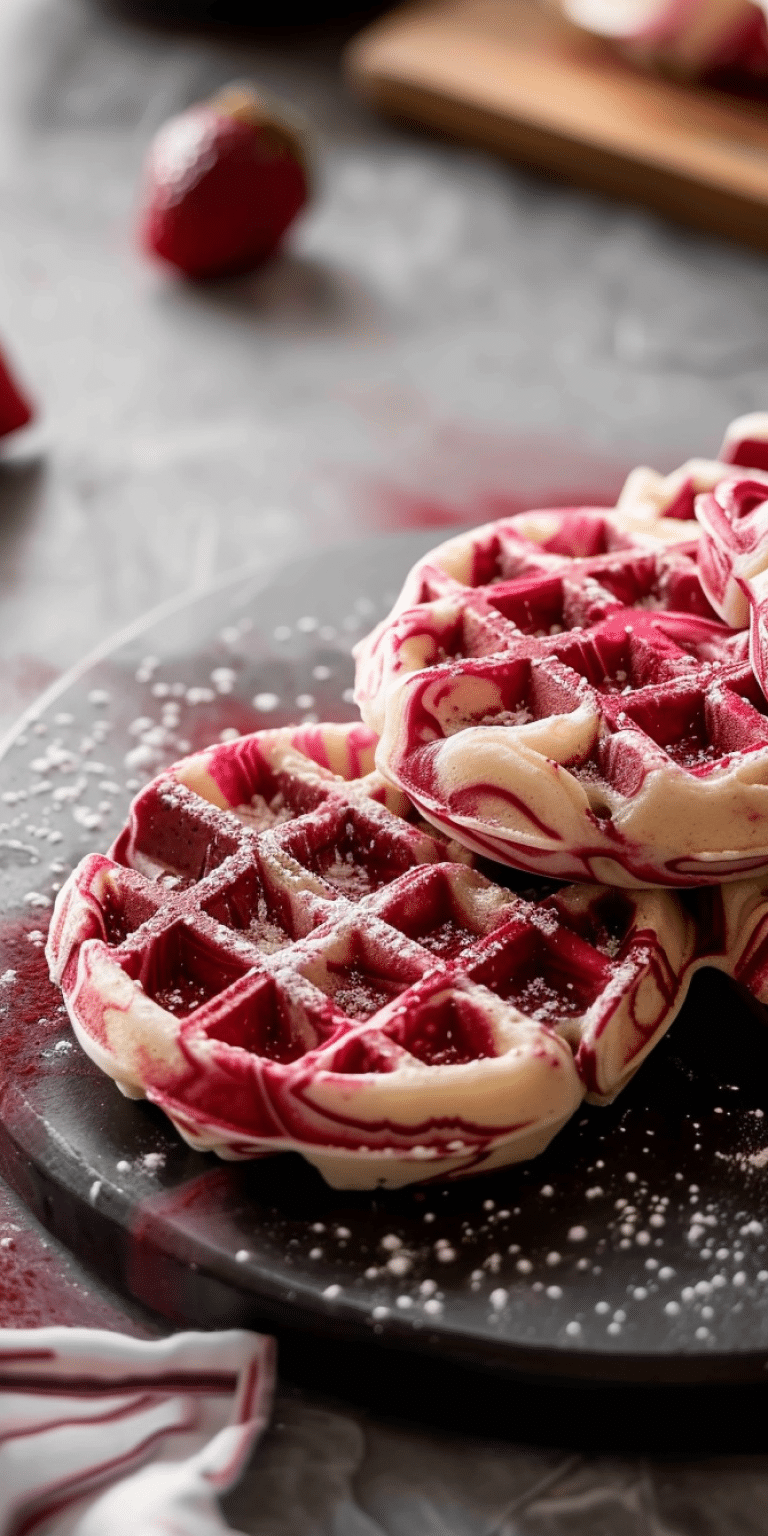 Red Velvet Marble Waffles [20 Minutes] - Chasety