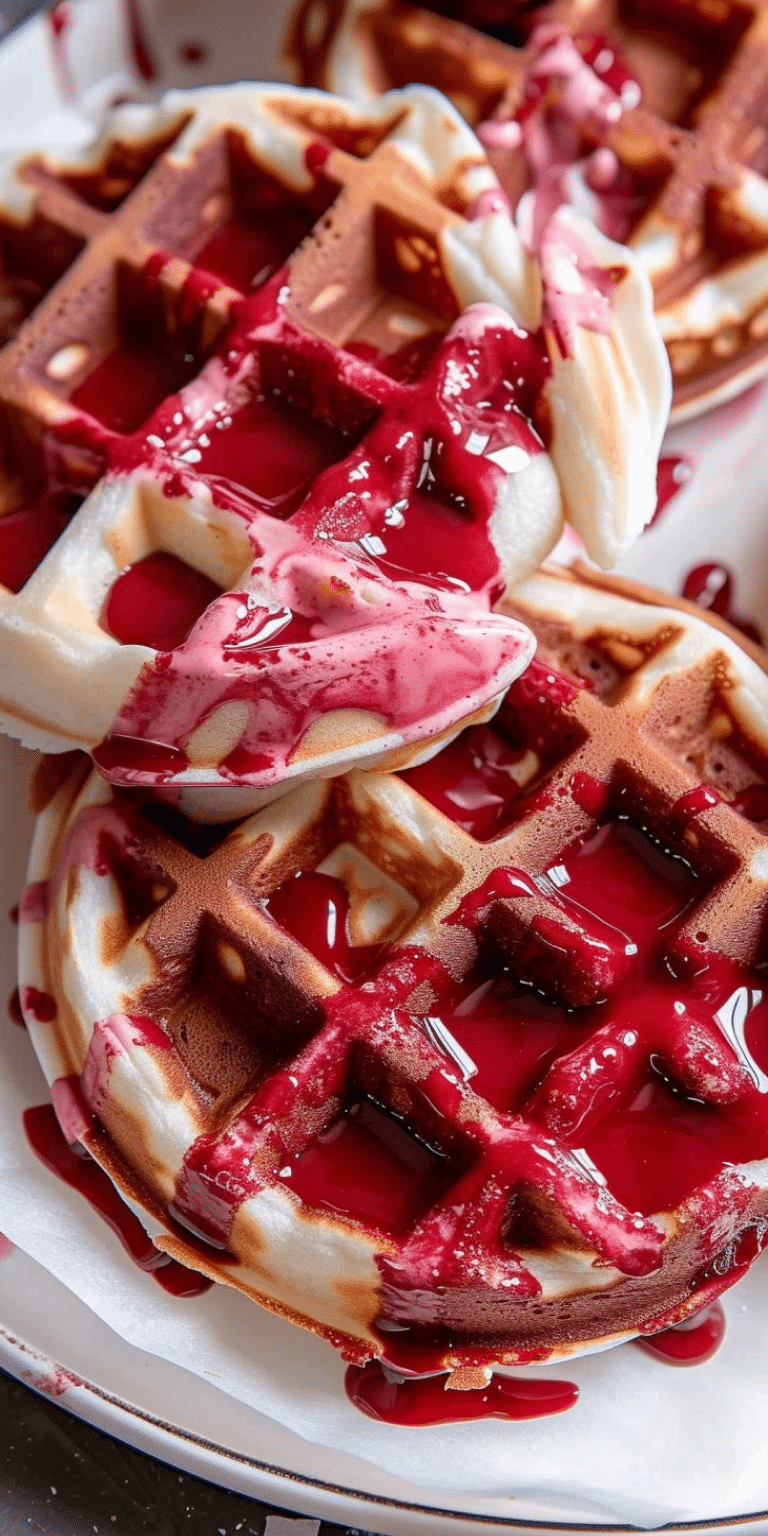 Red Velvet Marble Waffles [20 Minutes] - Chasety