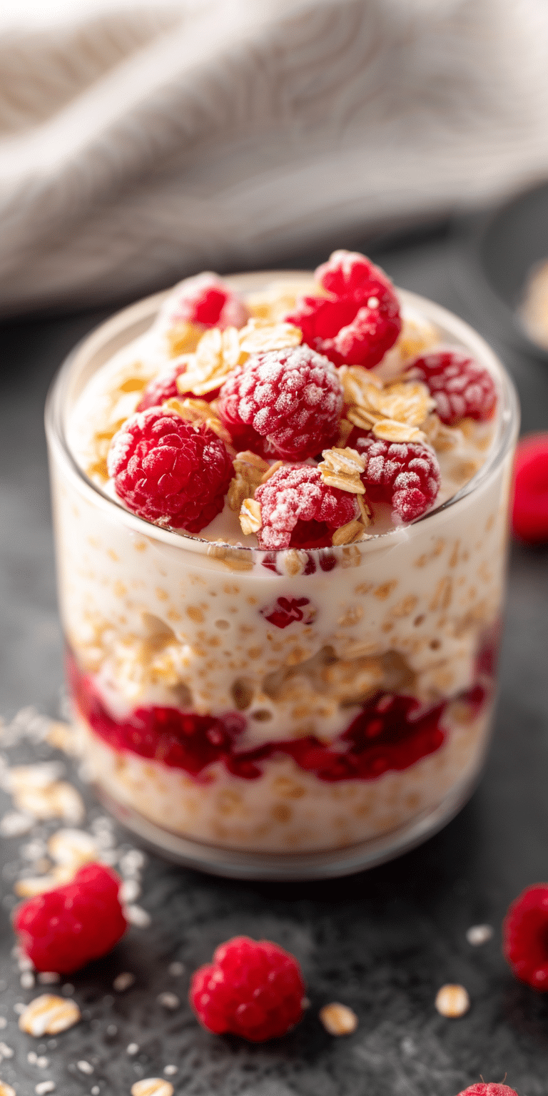 Raspberry Overnight Oats [10 Minutes] - Chasety