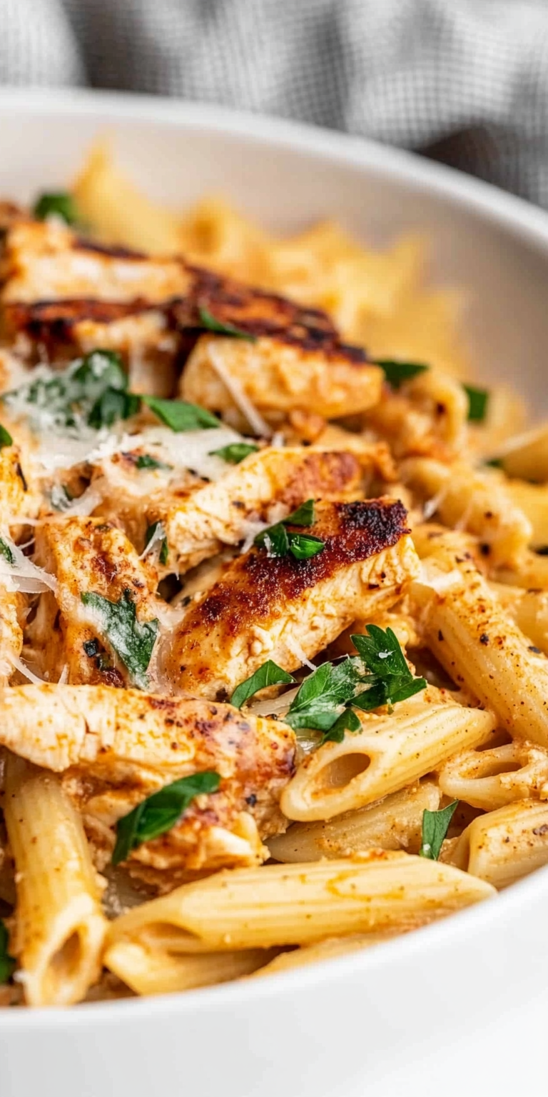 Creamy Cajun Chicken Penne Pasta - Chasety