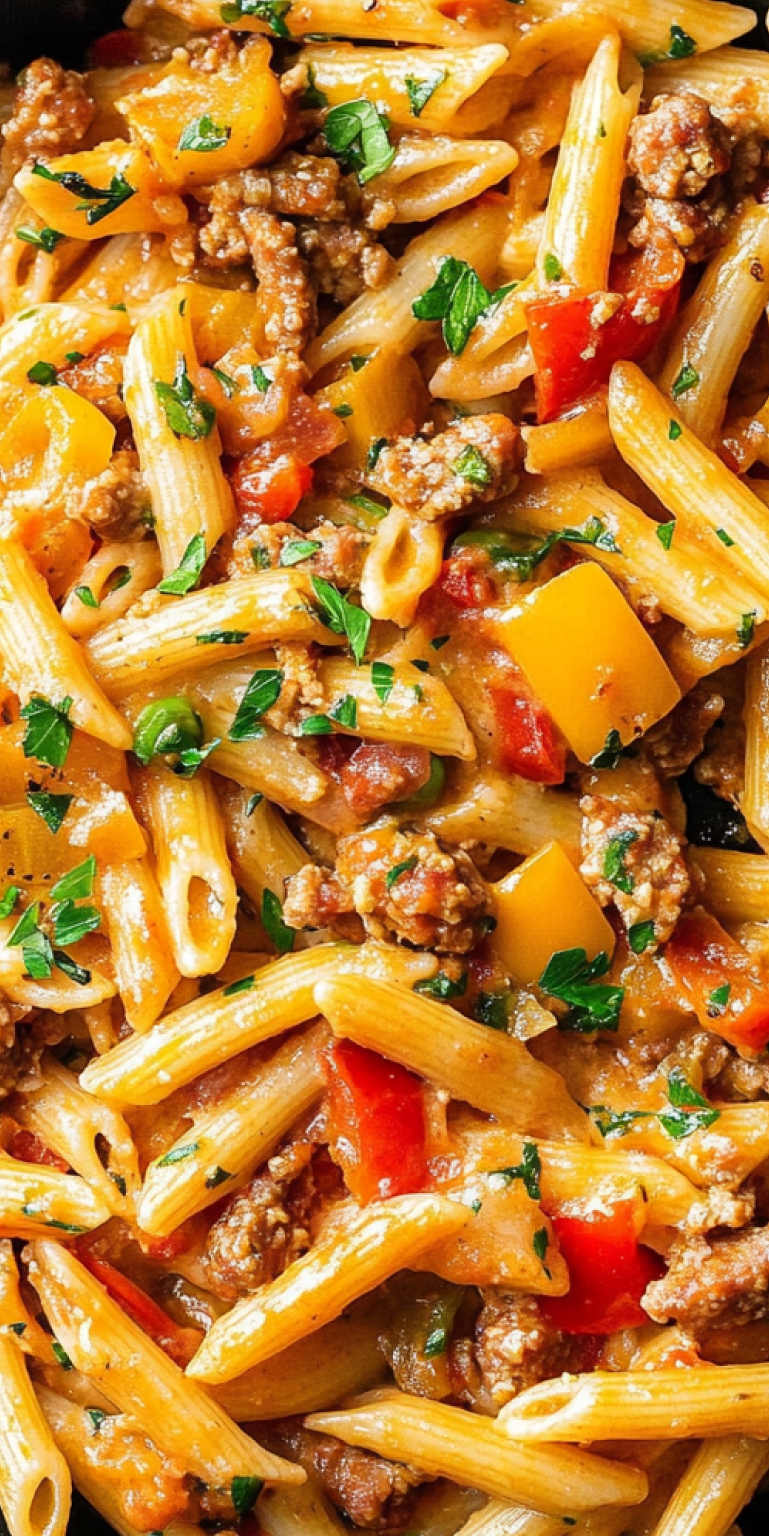 Sausage & Bell Pepper Penne - Chasety